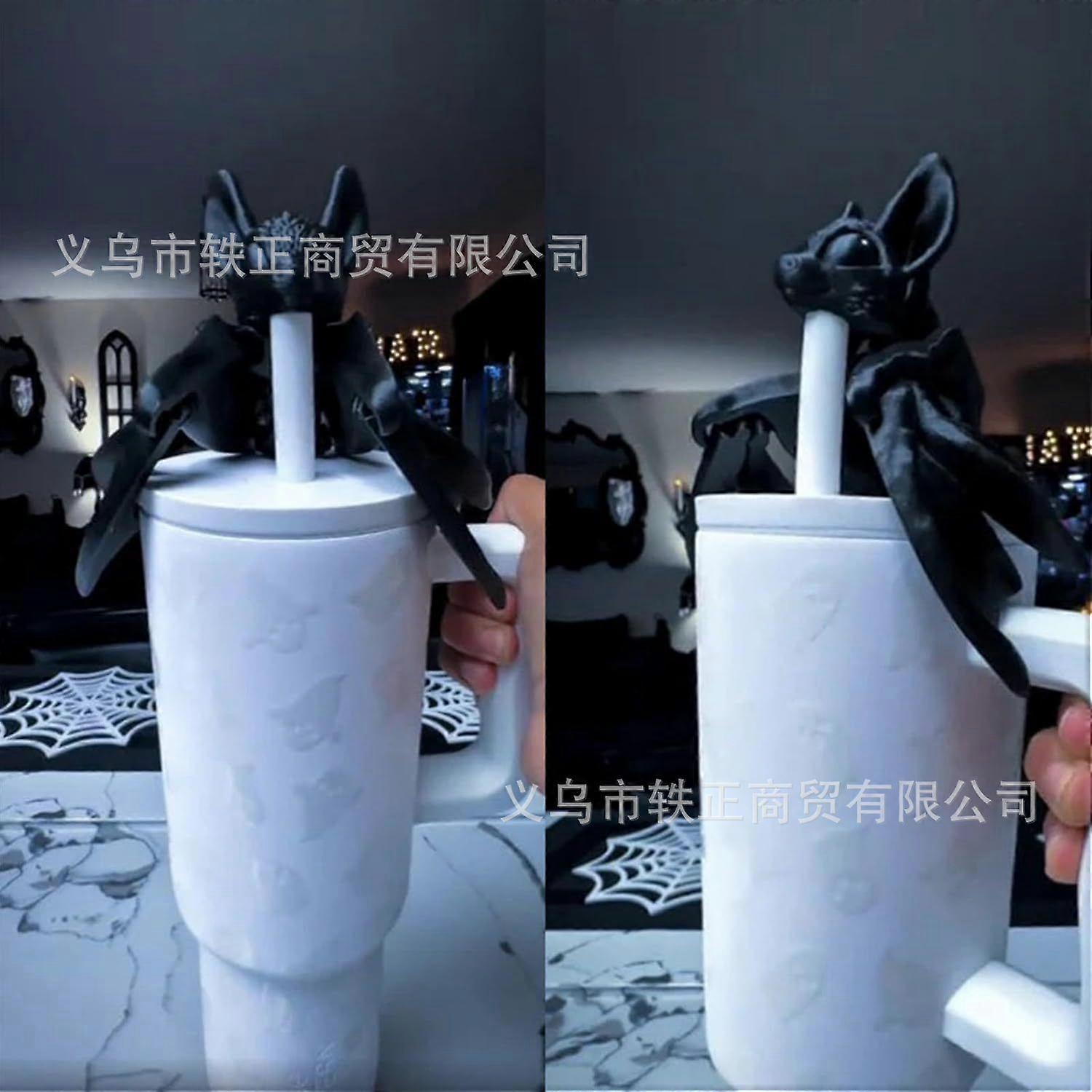 Halloween Bat Straw Topper Silicone Straw Covers Cap for Stanley Cup ...
