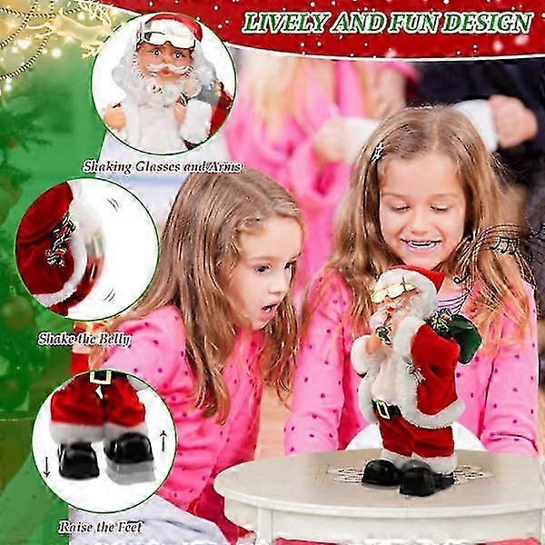 Electric Santa Toy with Shaking Belly and Feet, Singing and Dancing ...