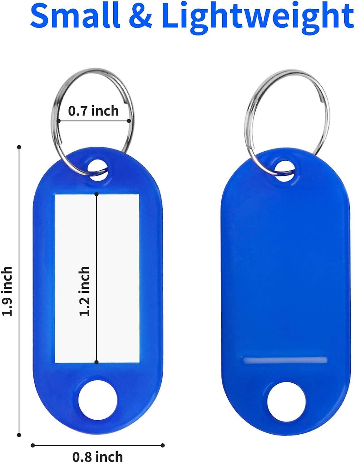 Wabjtam 50 Pack Plastic Key Labels With Container, Key Labels With Ring ...