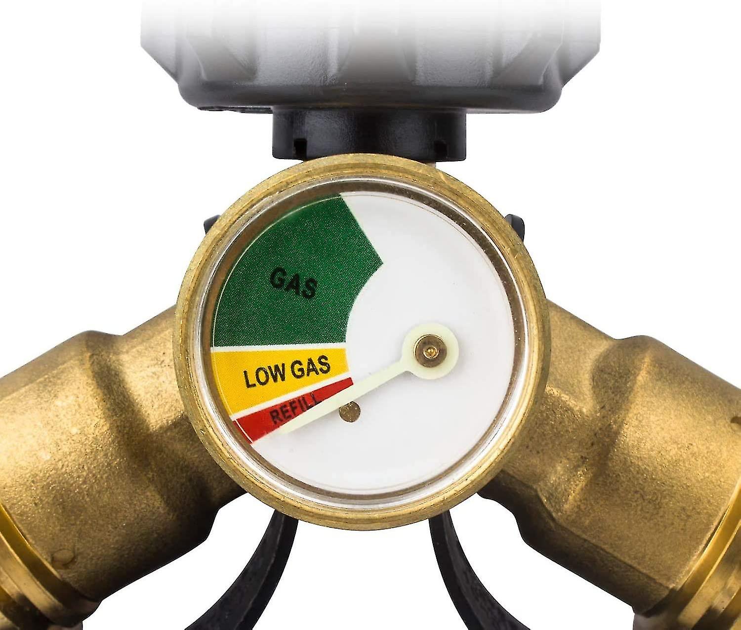 Propane Splitter, Propane Tank Y Splitter Adapter With Pressure Gauge ...