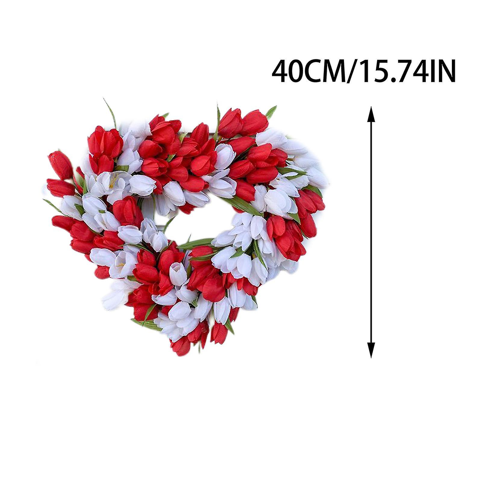 Best Discount-artificial Tulip Wreath Spring Summer Wreath For Party ...