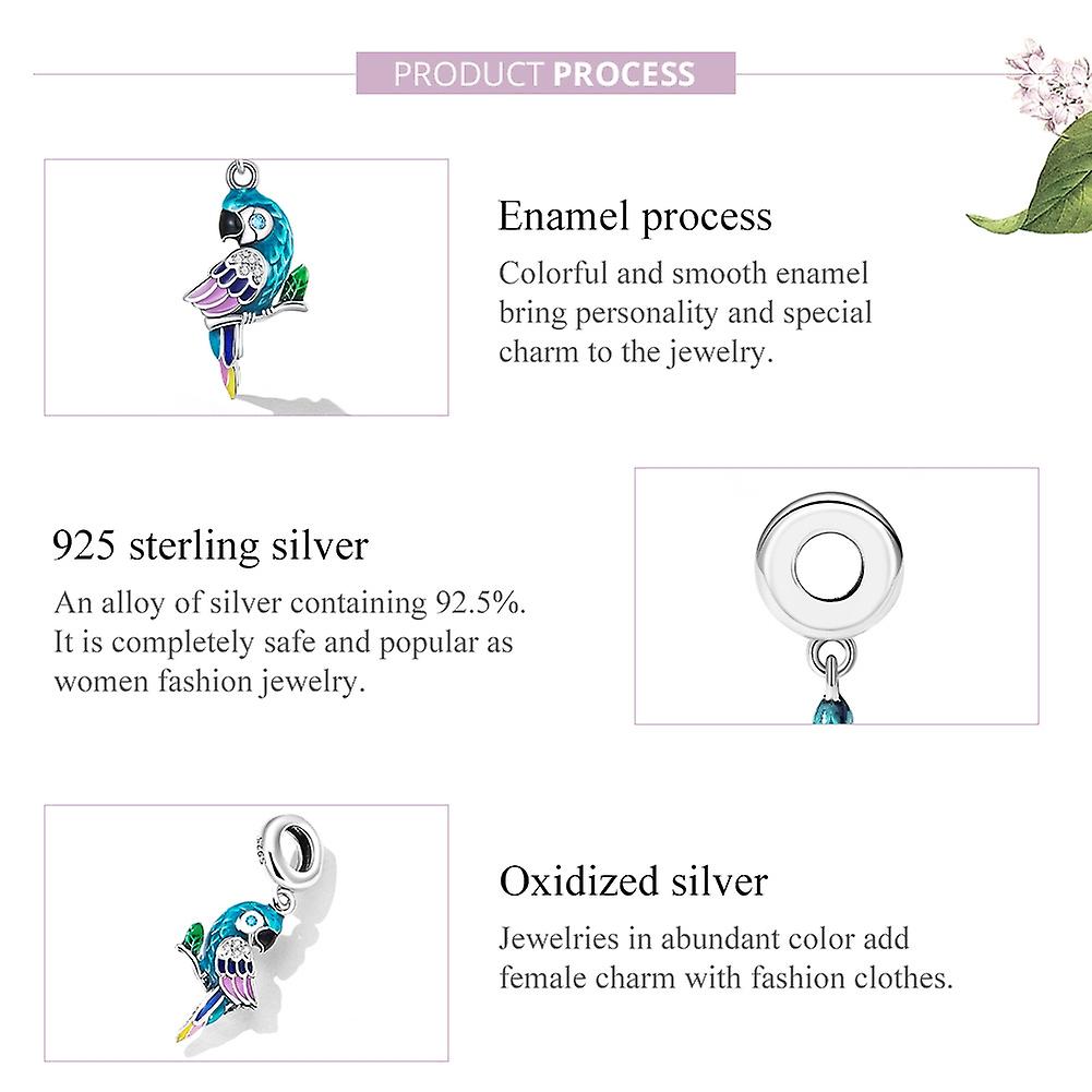 S925 Sterling Silver Parrot Pendant | Fruugo UK