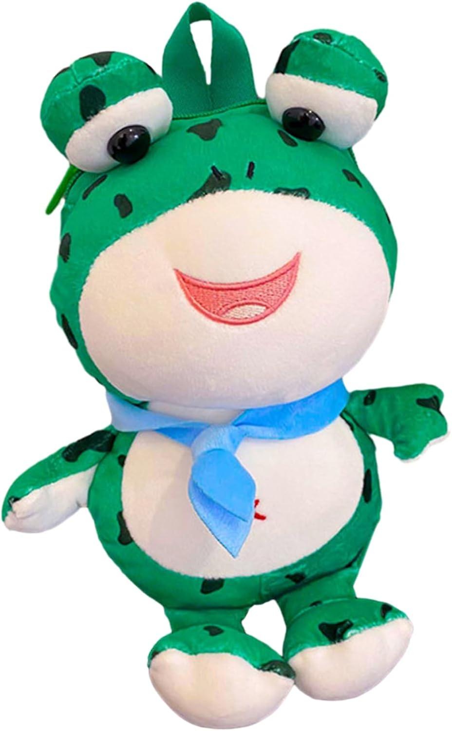 Frog Shaped Plush Bag, Cute Animal Backpack for Kids, Cartoon ...