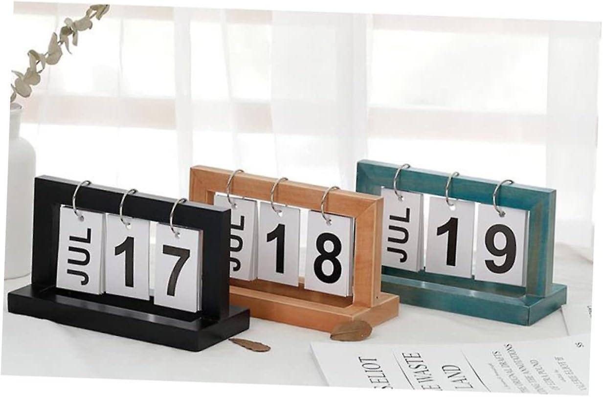 Wooden Calendar Daily Desk Calendar Perpetual Calendar Blocks Home ...