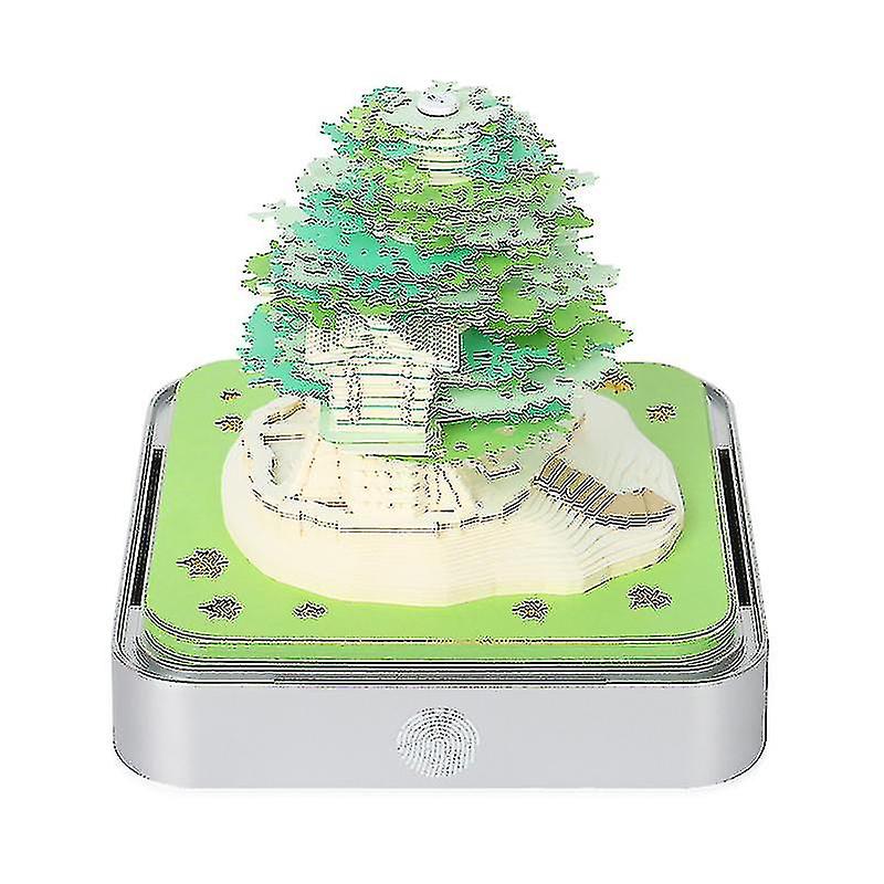 Block 3d Notepad 3d Calendar 2024 Sakura Treehouse Table Calendar With ...