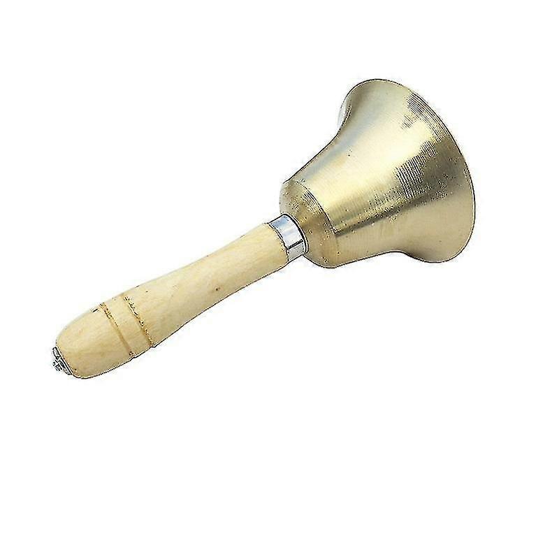 Hand Bell Extra Loud Solid Brass Call Bell Handbells With Wooden Handle ...