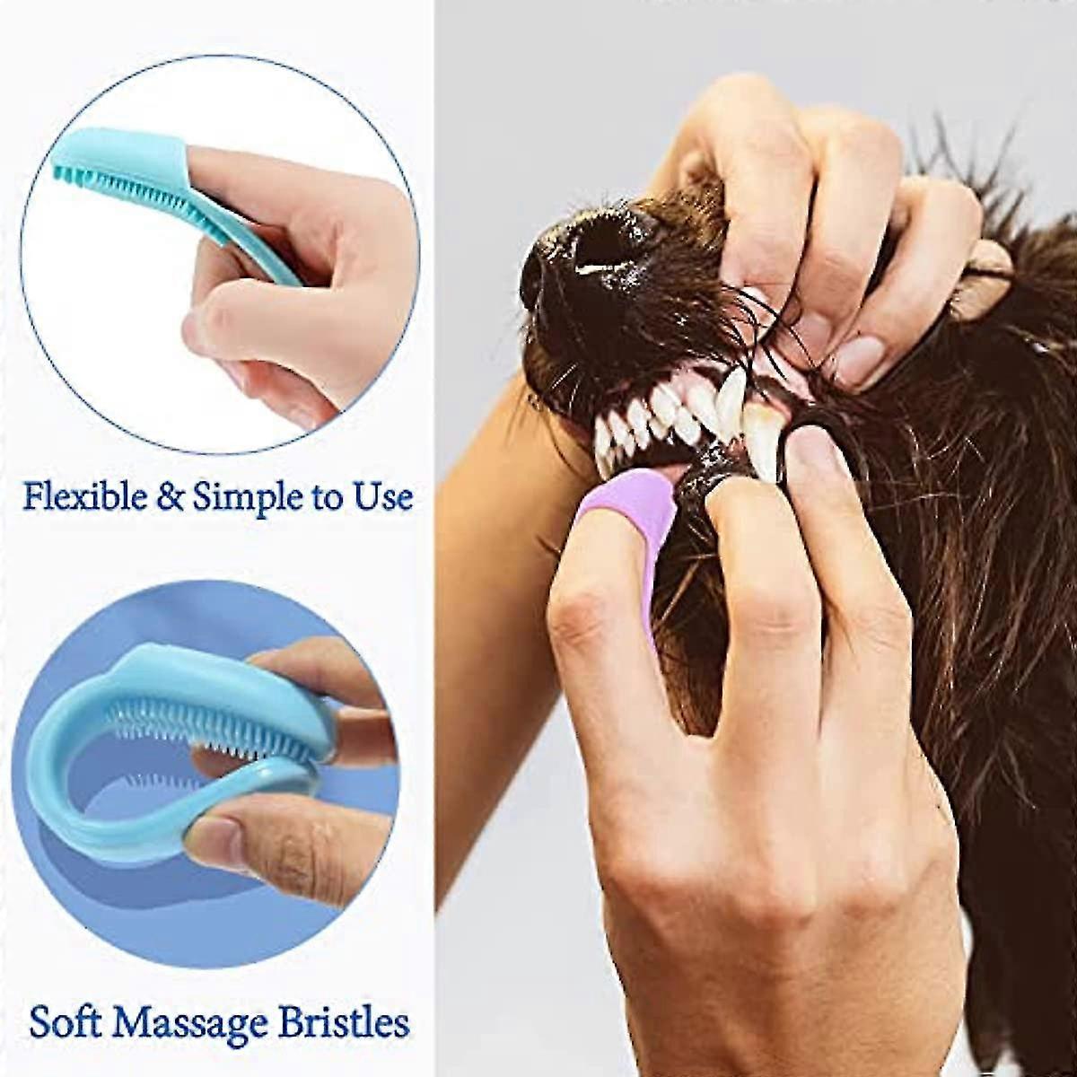 Dog Toothbrush 6 Pcs Dog Finger Toothbrush Soft Silicone Toothbrush ...