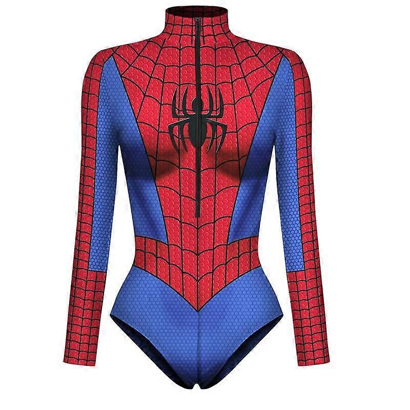 Spiderman Captain Superhero Swimsuit for Women Men 3D Print Long Sleeve ...