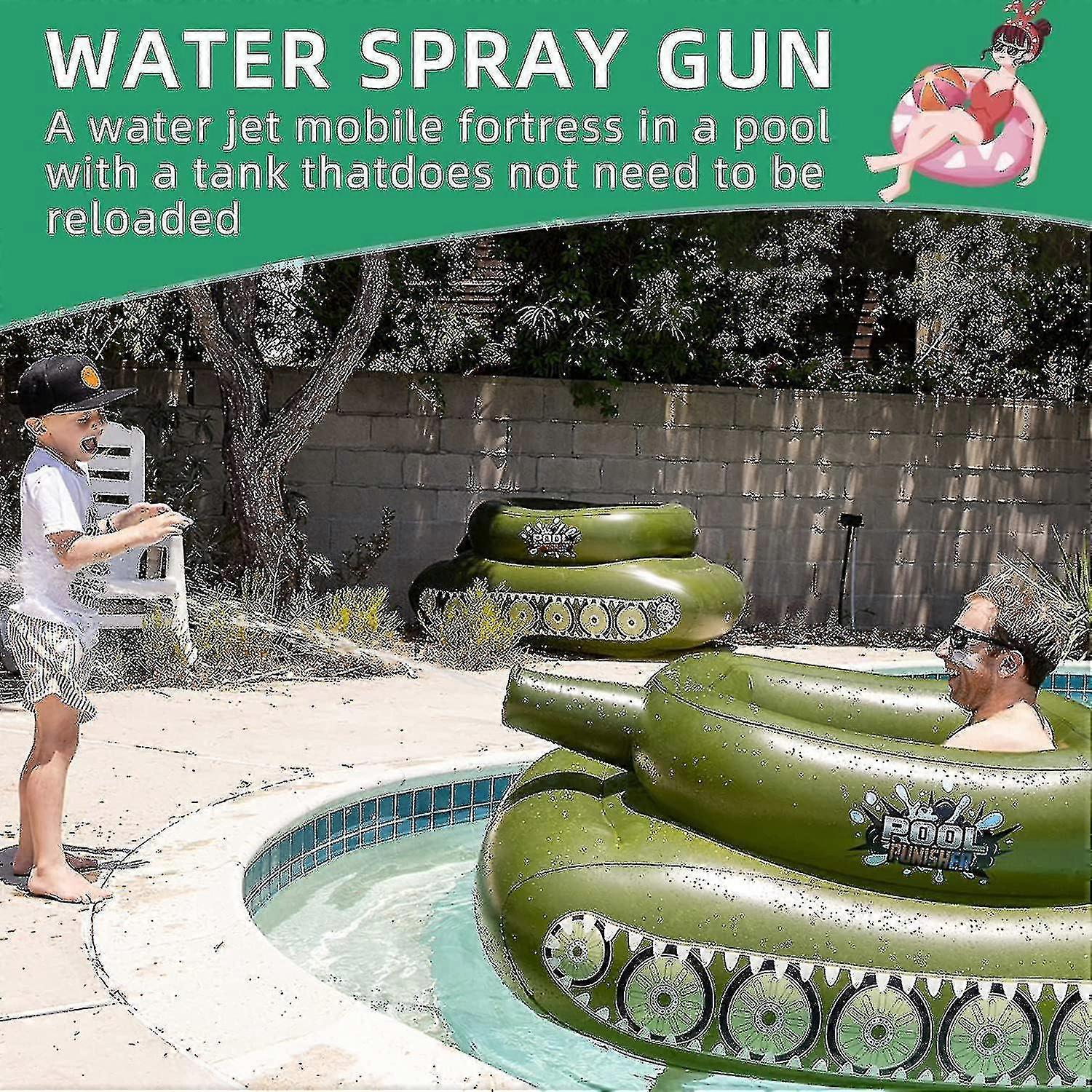 Pool Inflatable Tank With Gun, Inflatable Tank Pool Type Ring ...