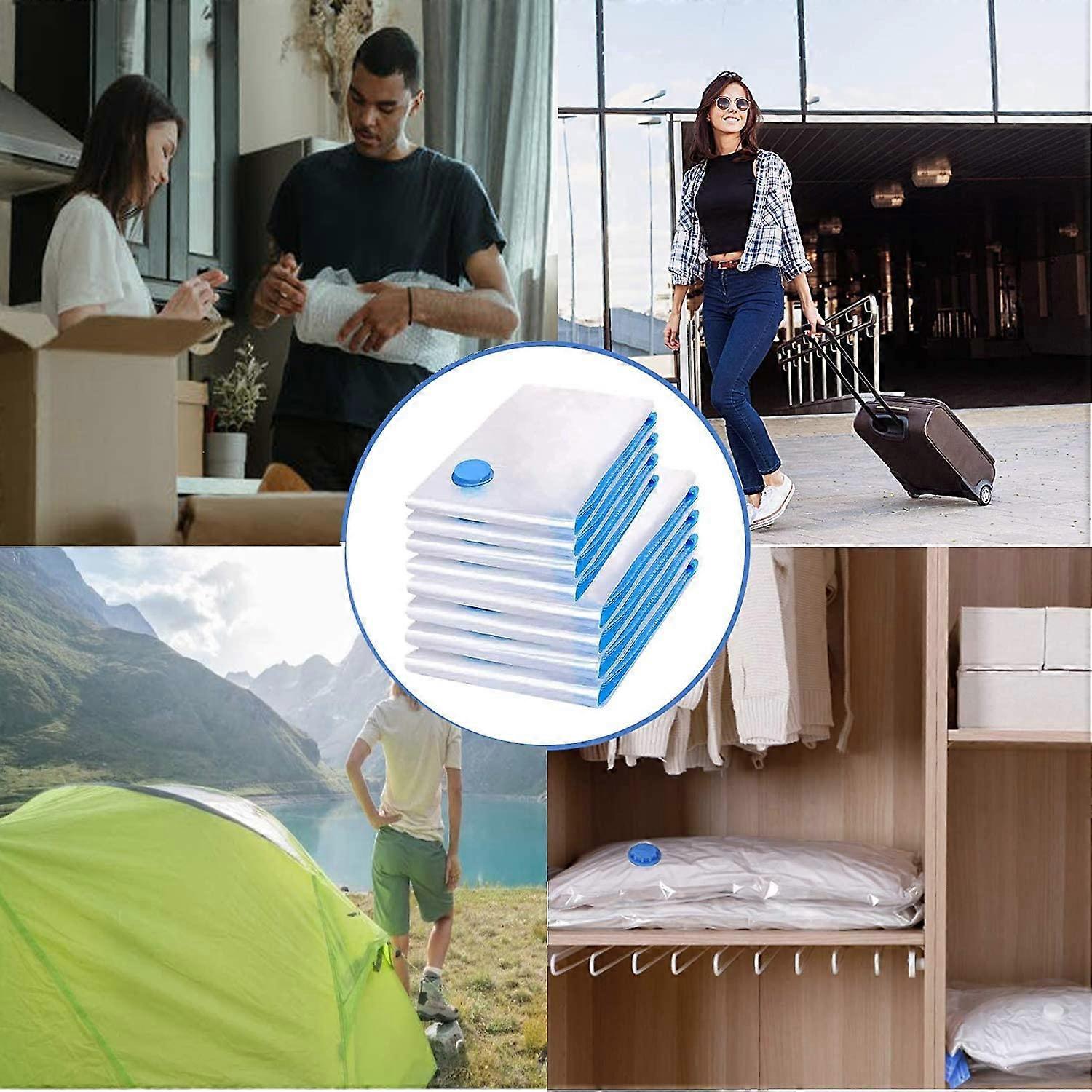 Vacuum Storage Bags,Reusable Travel Vacuum Storage Covers 8 Bags of 2 ...