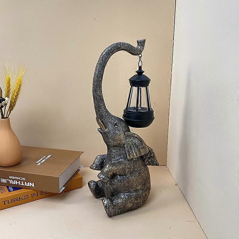 Elephant Statue with Solar Lantern - Ideal Gifts for Women, Mom or ...