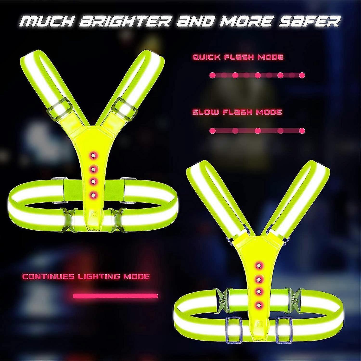 Led Reflective Vest, High Visibility Led Reflective Safety Vest Running ...
