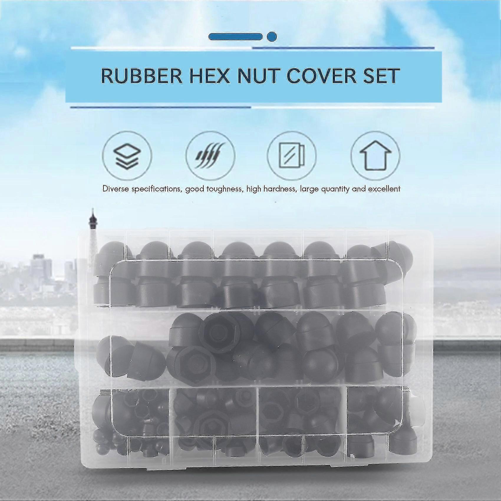 145pcs Hex Nut Cover Protective M4-m12 Bolt Cap Protection Caps Covers Exposed Hexagon Plastic ...