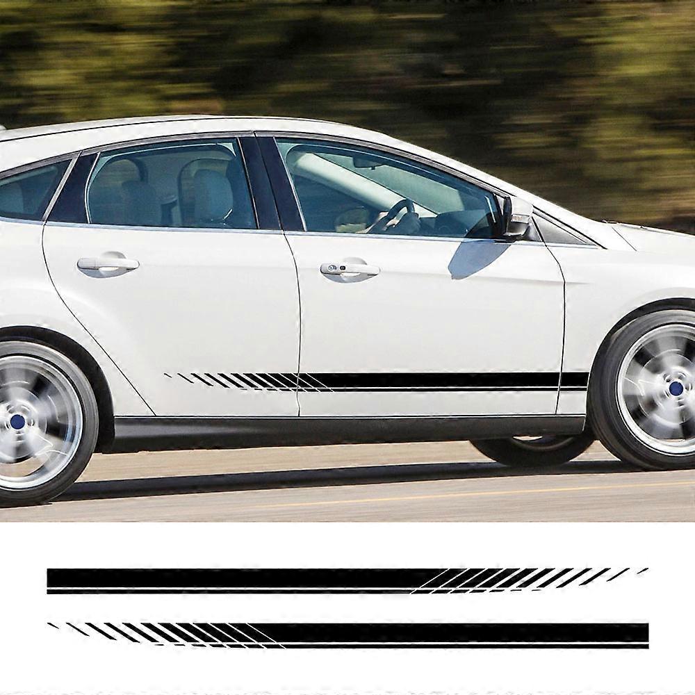 2PCS Car Door Side Skirt Stripe Stickers Racing Sport Vinyl Decal ...