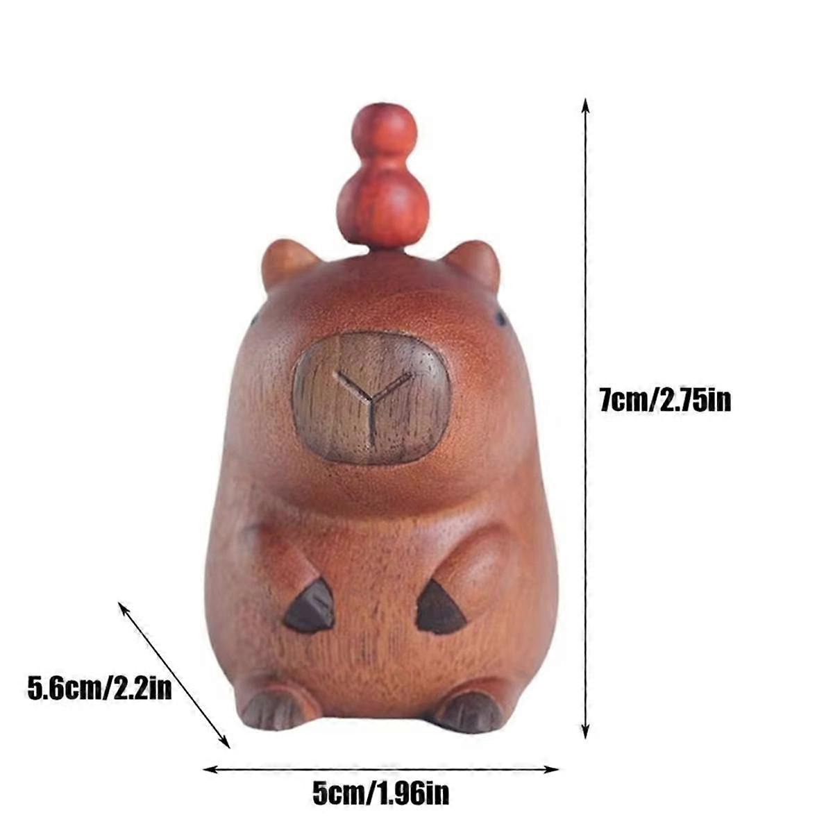 Wood Animal Statues Miniature Wooden Capybara Figurine Ornament ...