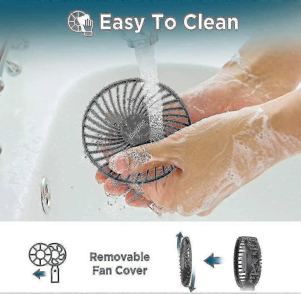 Easyacc Mini Fan Usb Rechargeable 4 Speeds Strong Winds Portable Fan ...