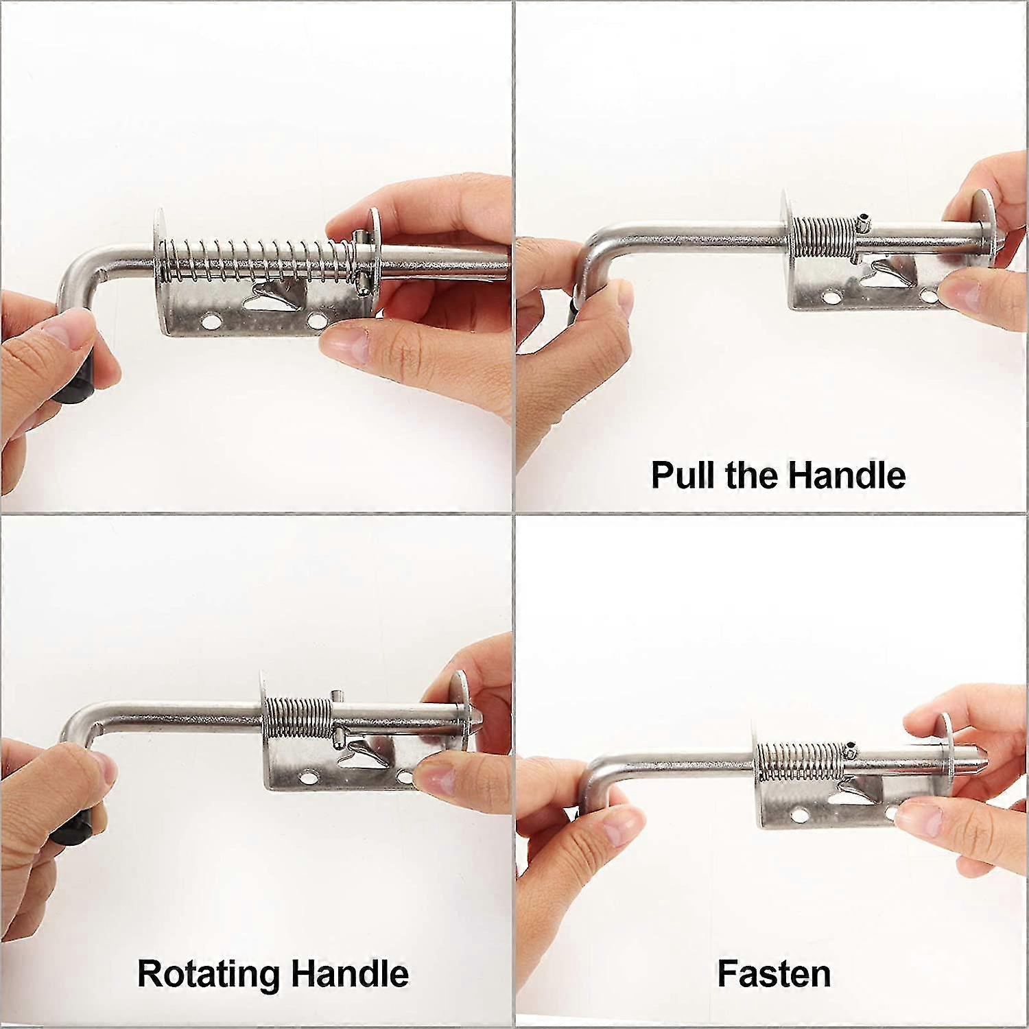 4 Pack 5 Inch Spring Loaded Latch Pin 304 Stainless Steel Barrel Bolt ...