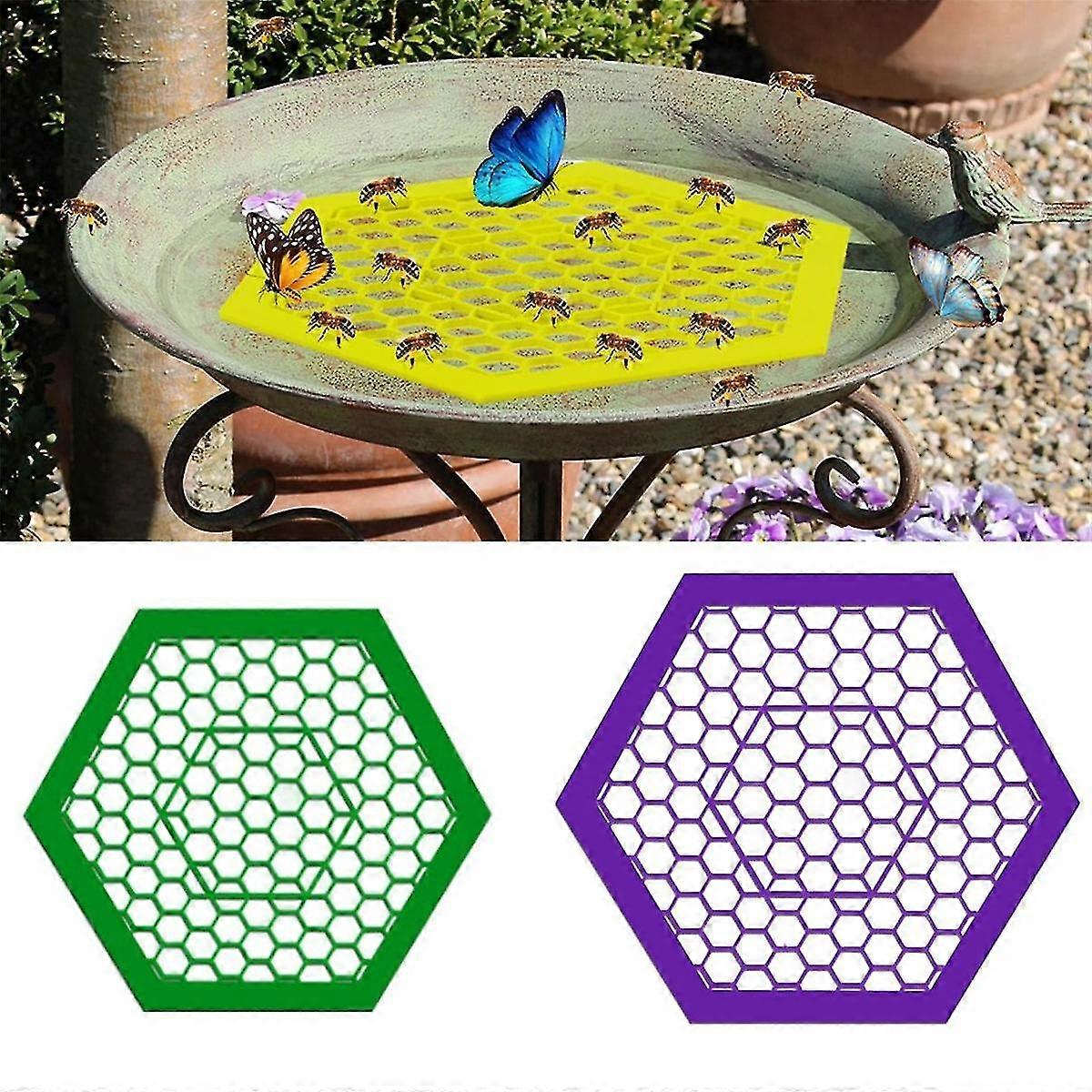 2 Pack Floating Bee Island Use For Bee Cups For Garden, Colorful Bee ...