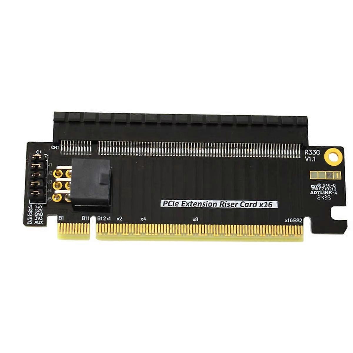 PCI-E 5.0 X16 Half Height to Full Height Extension Riser Card PCIe5.0 ...