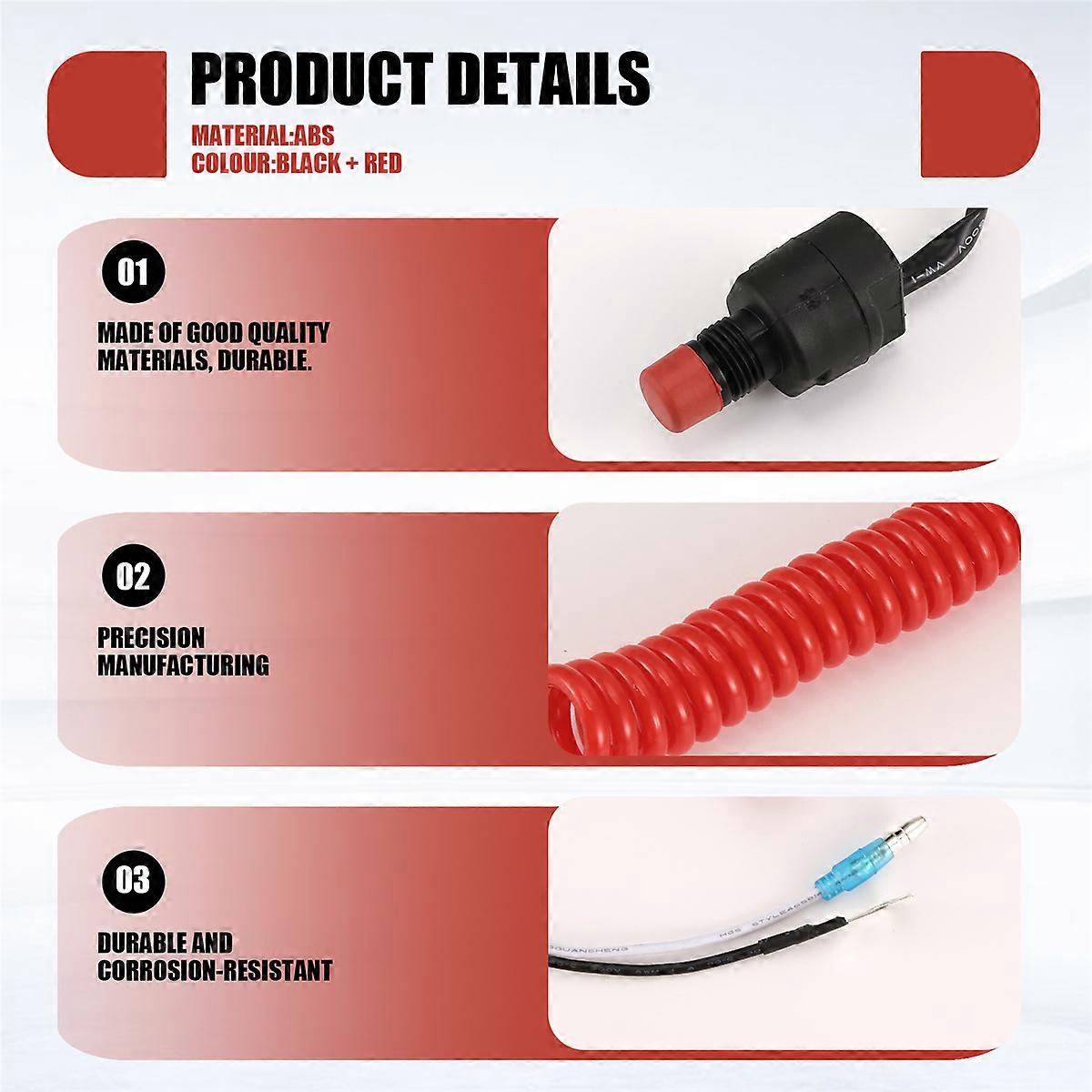 Boat Motor Emergency Kill Stop Switch for Yamaha /Tohatsu Outboard Stop ...