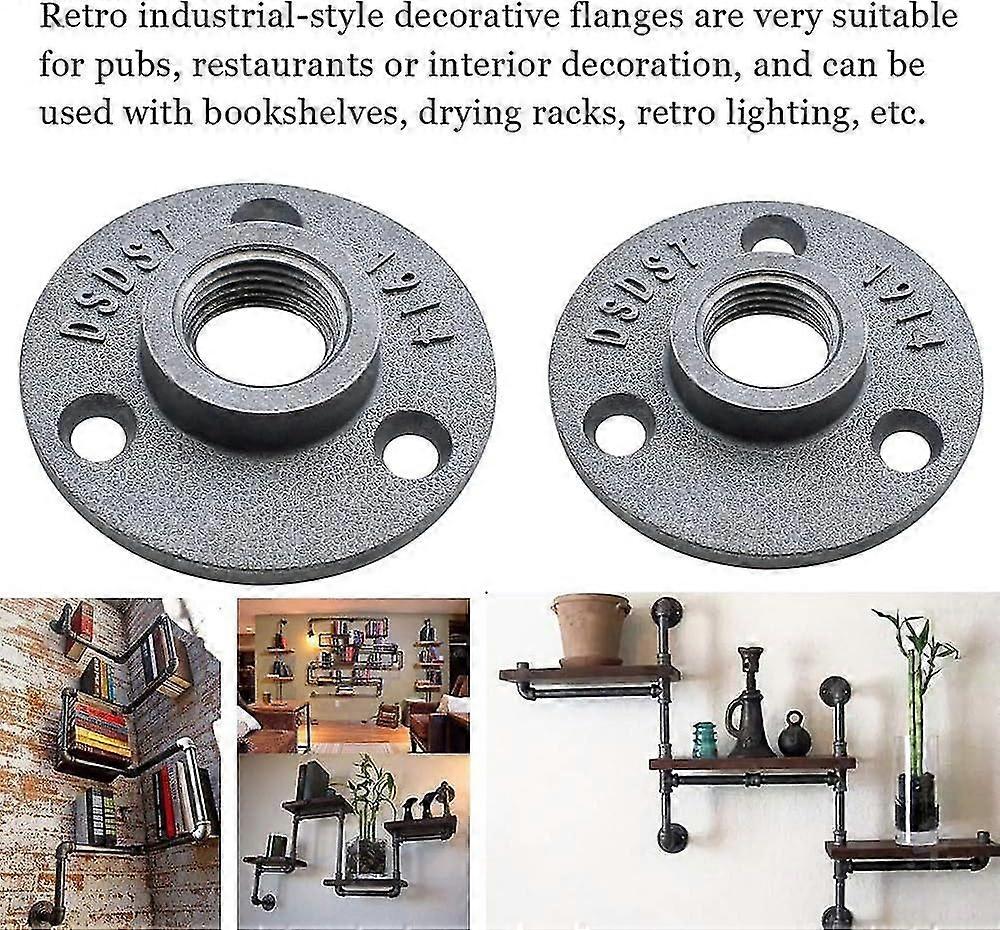 12pcs Threaded Floor Flange 1/2 inch and 3/4 inch Pipe Flange Cast ...