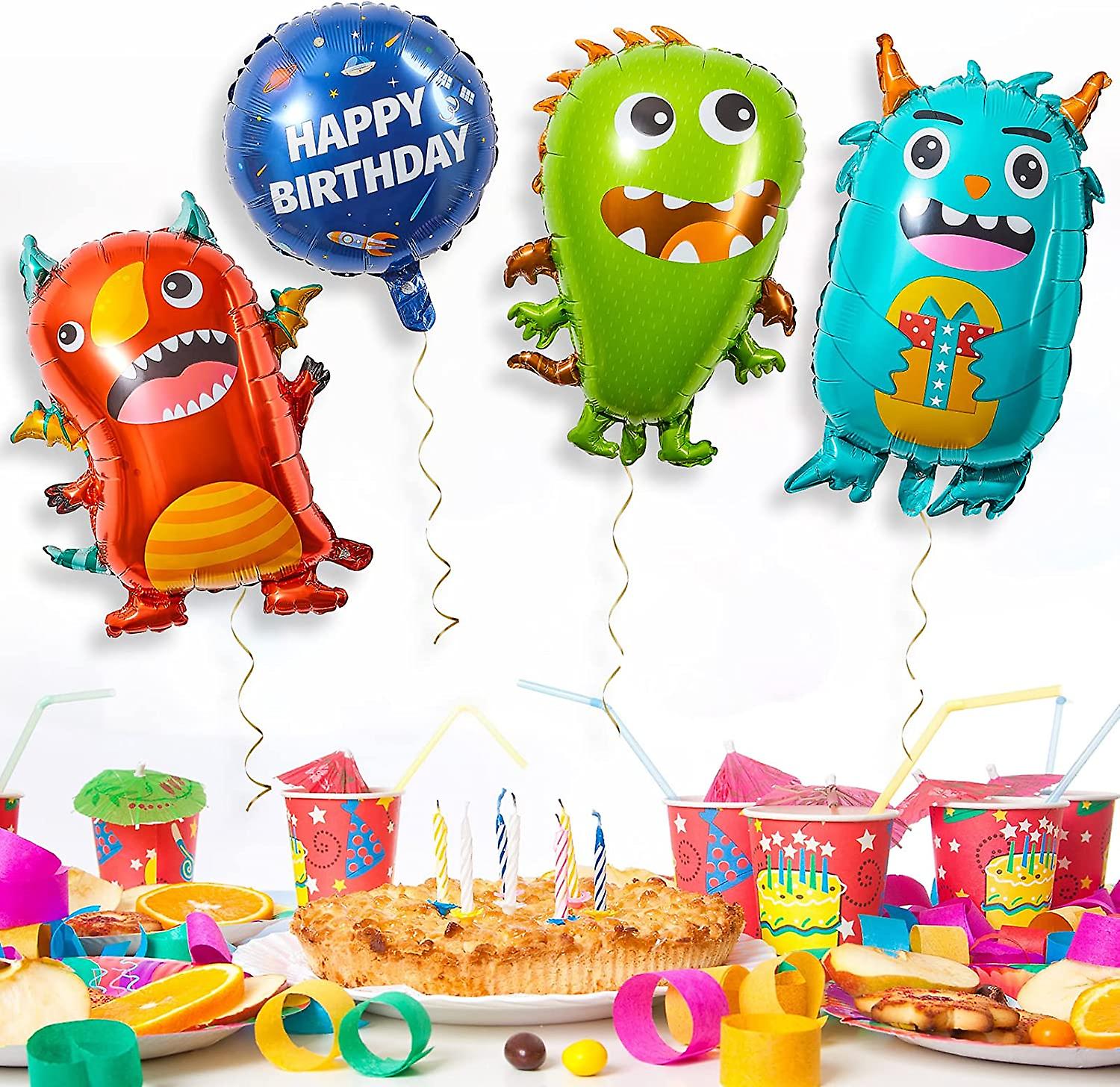14 Pieces Monster Party Balloons Set Monster Birthday Party Supplies ...