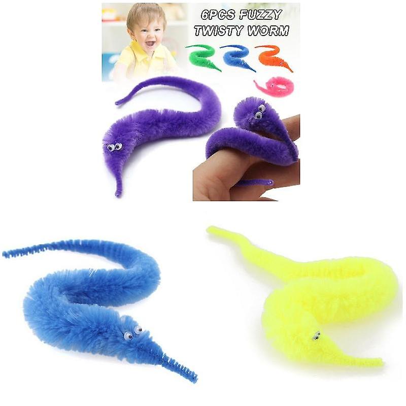 6 Pcs Fuzzy Twisty Worm Wiggle Moving Sea Horse Soft Toy Gift for ...
