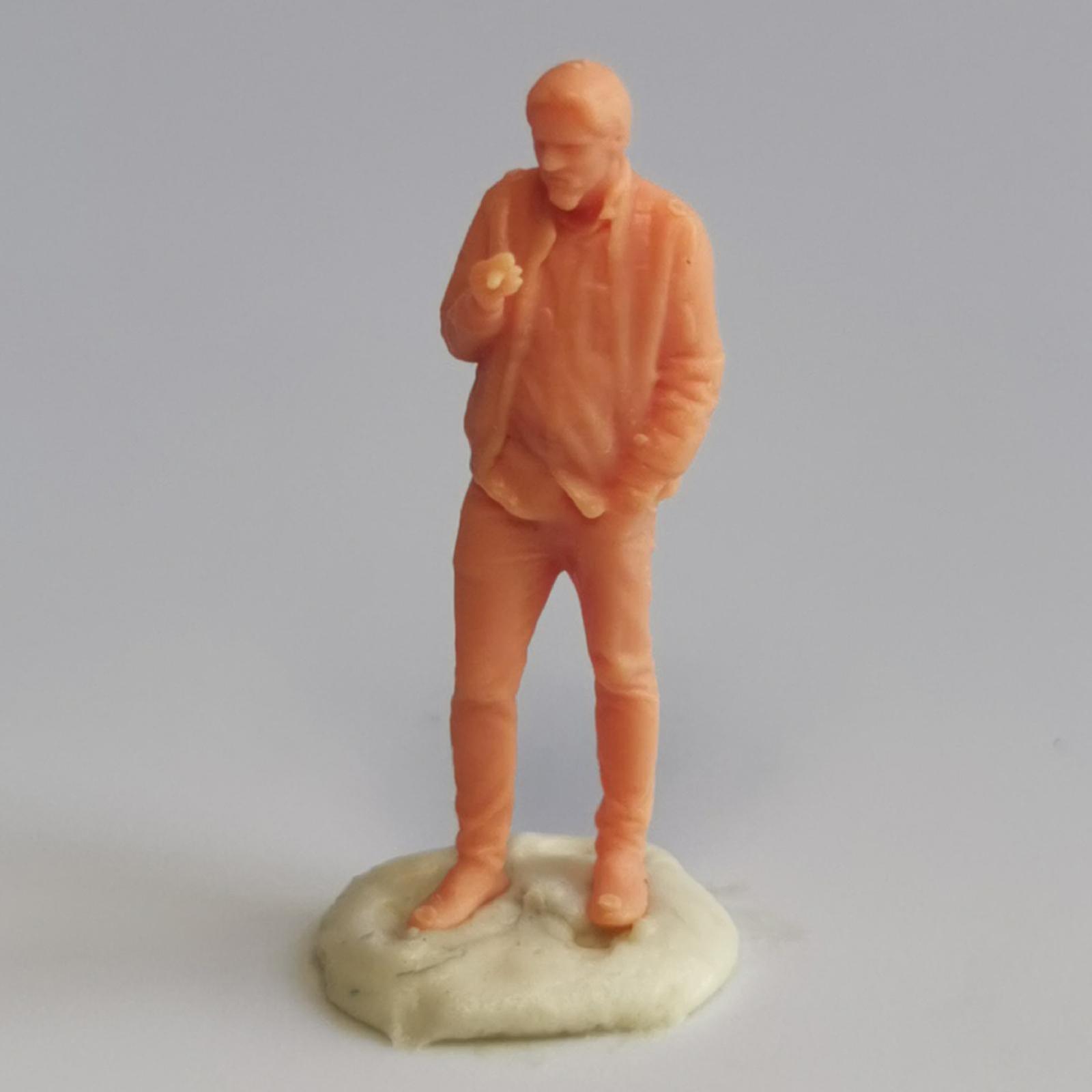 Resin 1:64 Scale Figure Diorama Street Scene Model Smoking Men ...