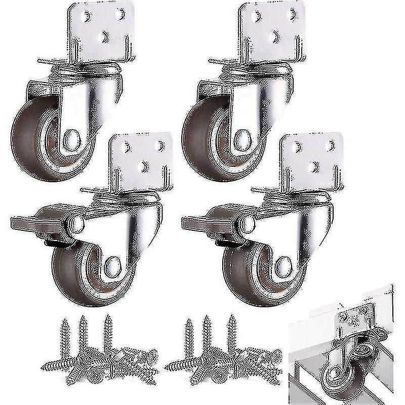 4 Small Furniture Casters 32mm Swivel Caster With Brake And L-mount ...