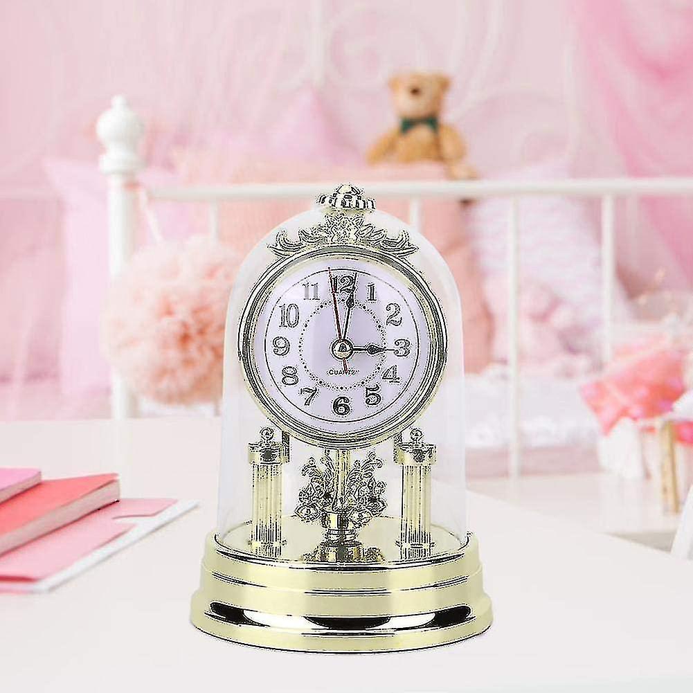 Table Clock - European Retro Style Living Room Clock Antique Silent ...