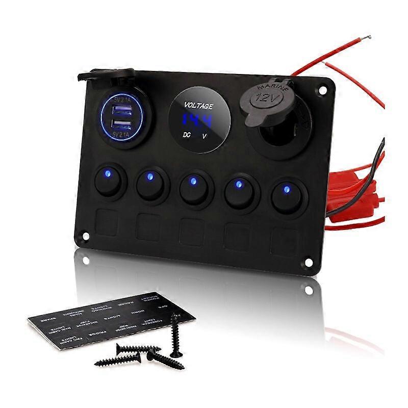 5 Gang Rocker Switch Panel Rocker Switch Panel Electric Boat Car ...