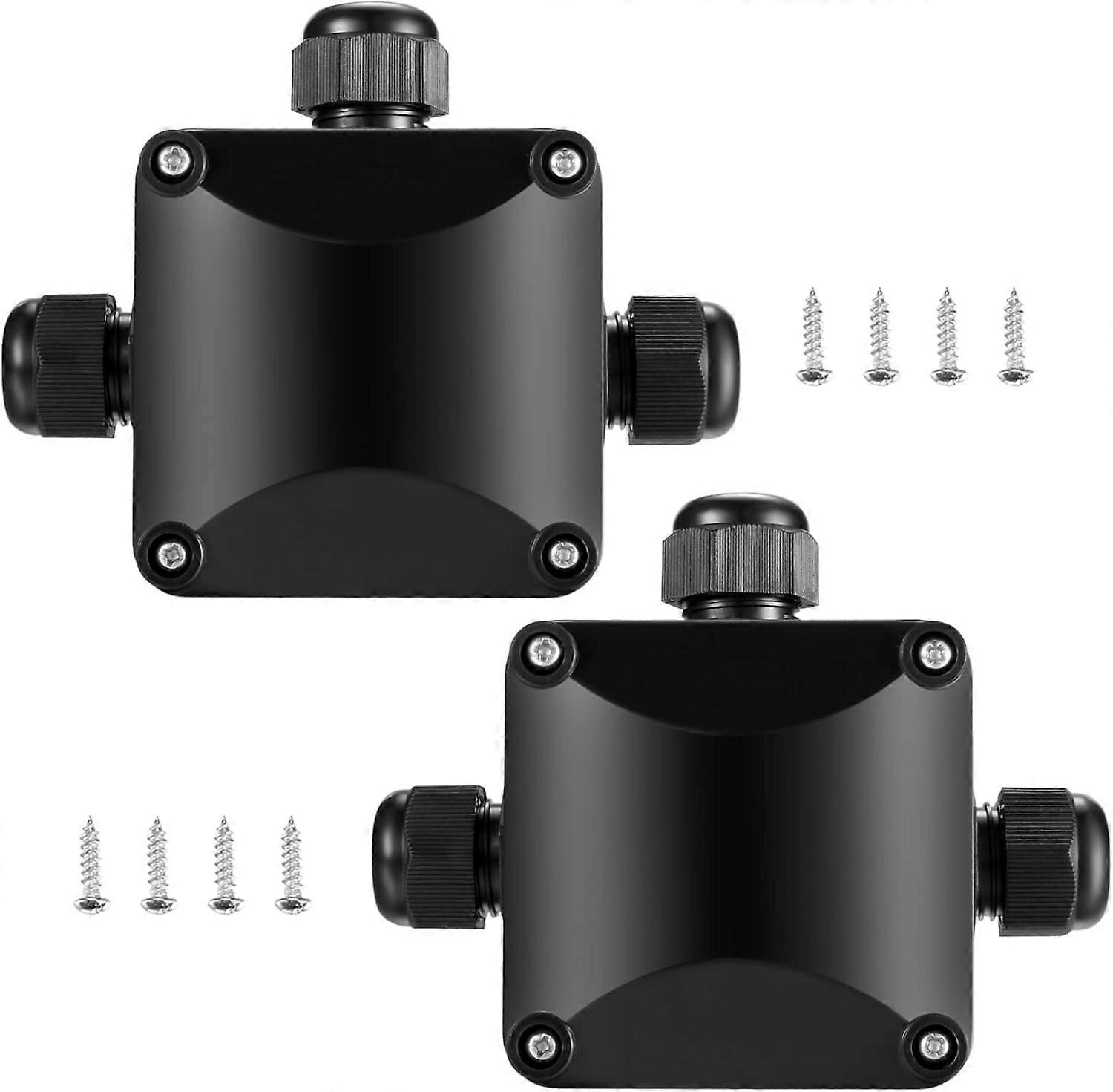 2 Pcs IP68 Waterproof Junction Boxes, 3-Way Cable Wire Connectors ...