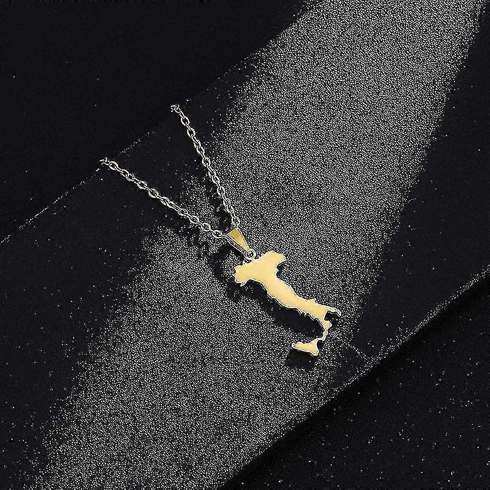 Italy Map Pendant Necklaces For Womenmen Silver Colorgold Color ...