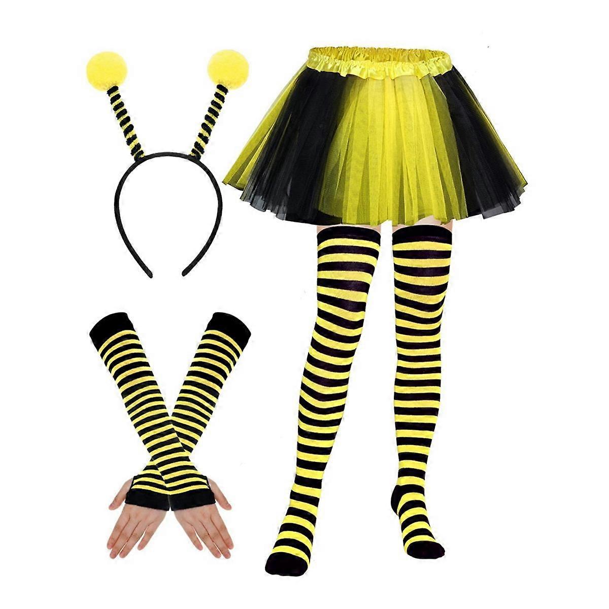 Bee Costume Kit for Adult Halloween Bee Costume Tutu Skirt Bee Striped ...