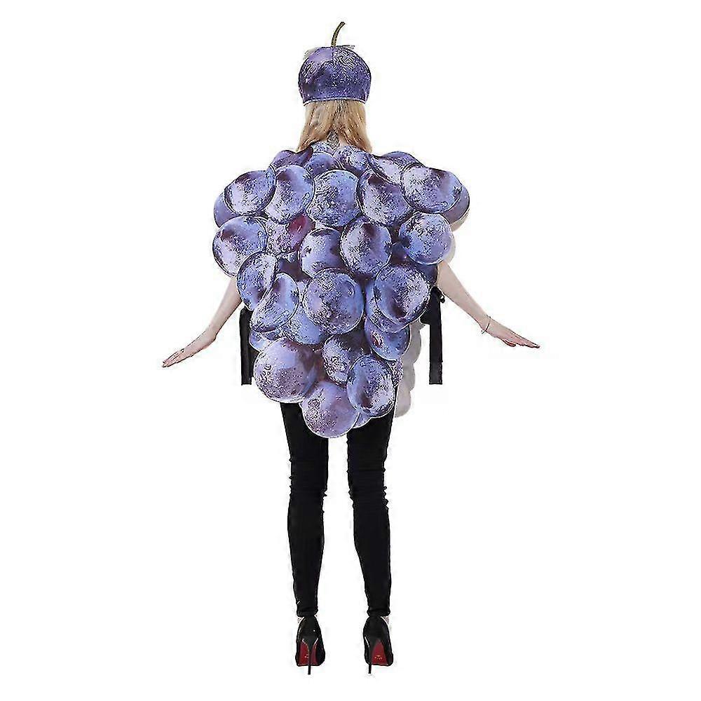 Adult Purple Grapes Bunch Halloween Costume With Hat | Fruugo UK