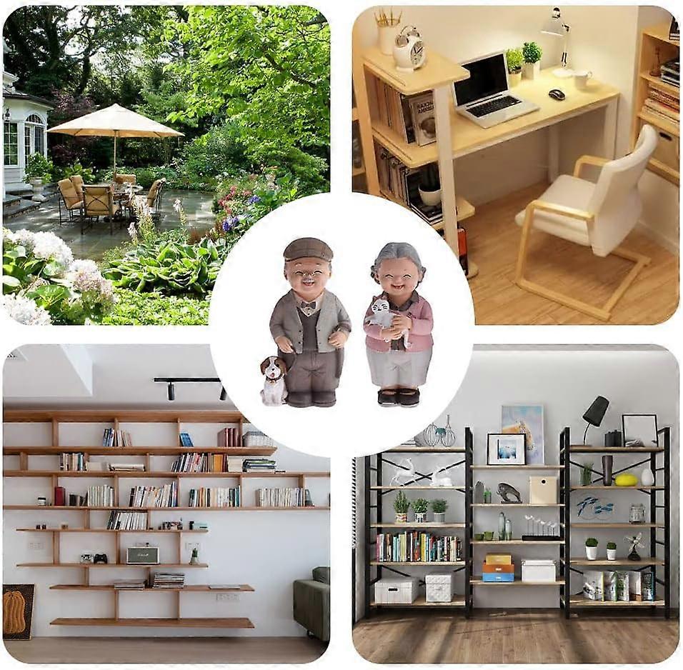 Elderly Couple Figurines Statue Resin Loving Grandparents Sculpture ...