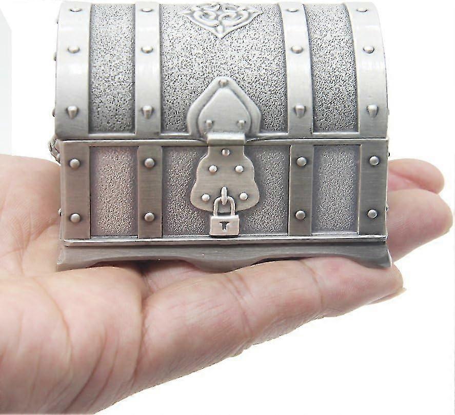 Vintage Metal Treasure Chest Trinket Jewelry Box Gift For Girls ...