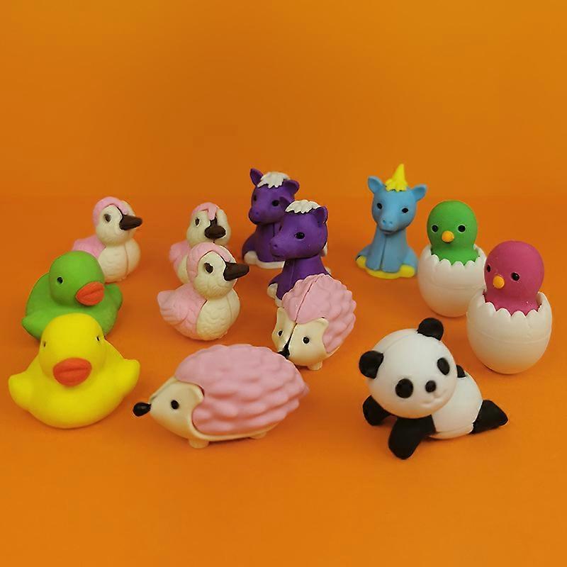 50 Pack Animal Erasers for Kids Bulk Desk Pets Classroom Prizes ...