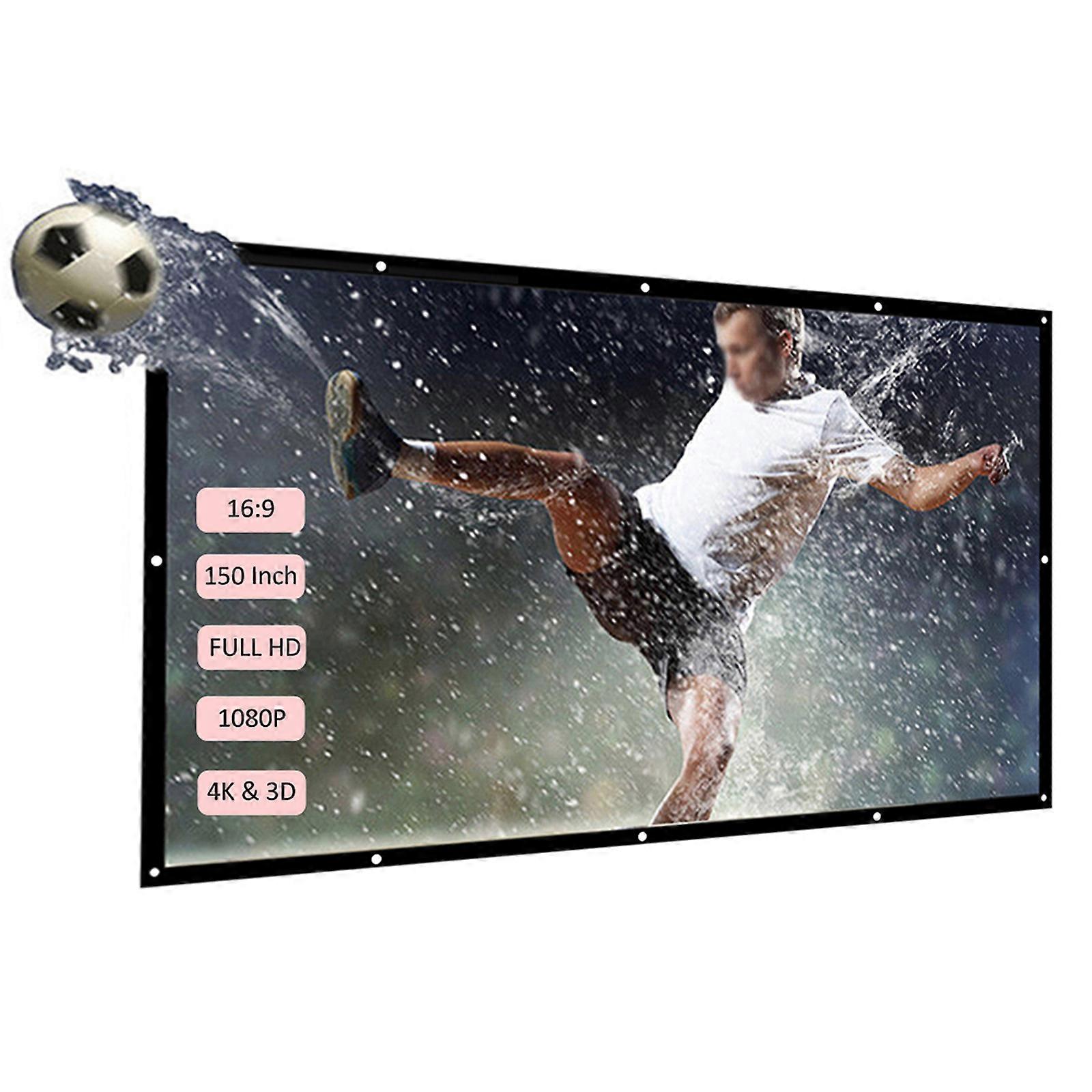 H150 150'' Portable Projector Screen HD 16:9 White Dacron 150 Inch ...
