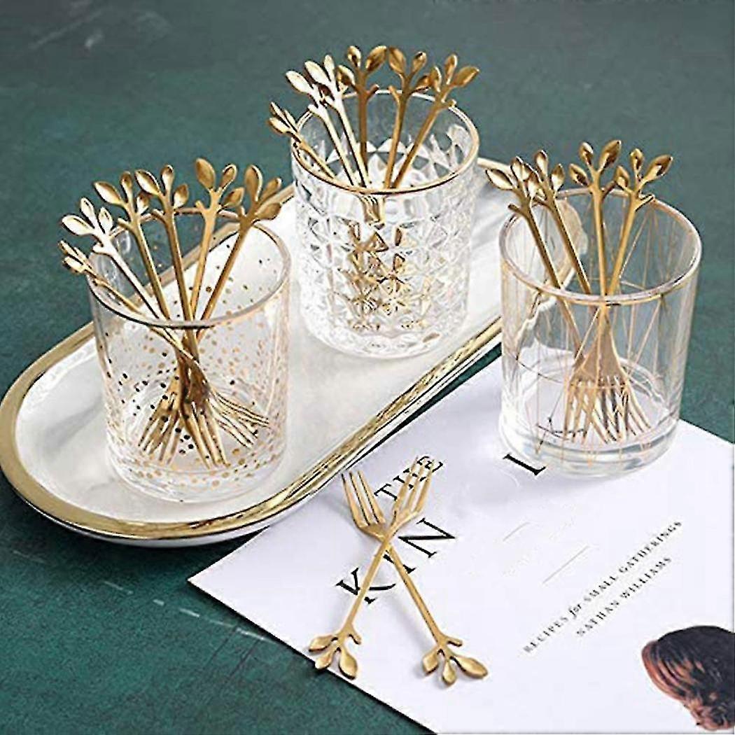 16pcs Dessert Spoon And Fork Set Cake Fork Coffee Spoon Creative Fruit ...