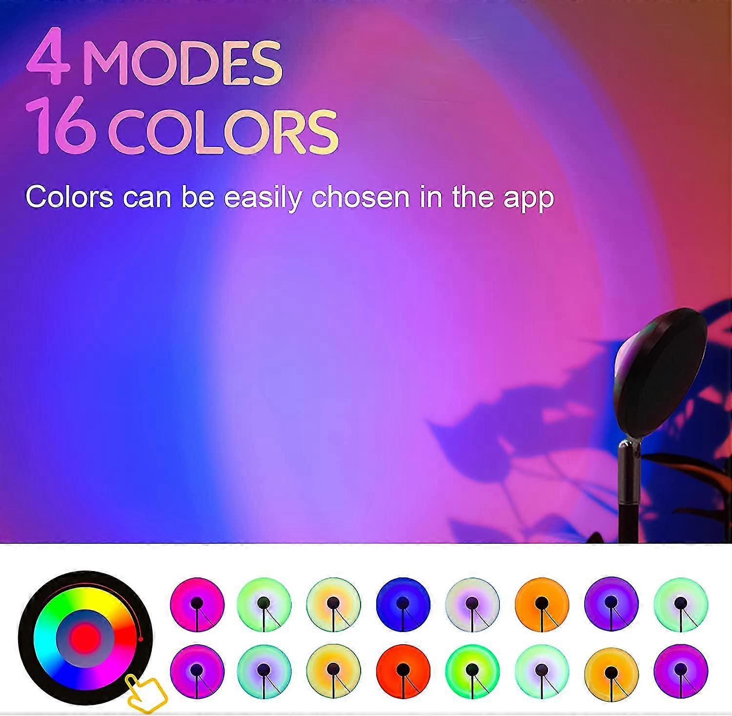 Sunset Lamp, Sunset Projection Lamp With App And Remote Control, 360 ...