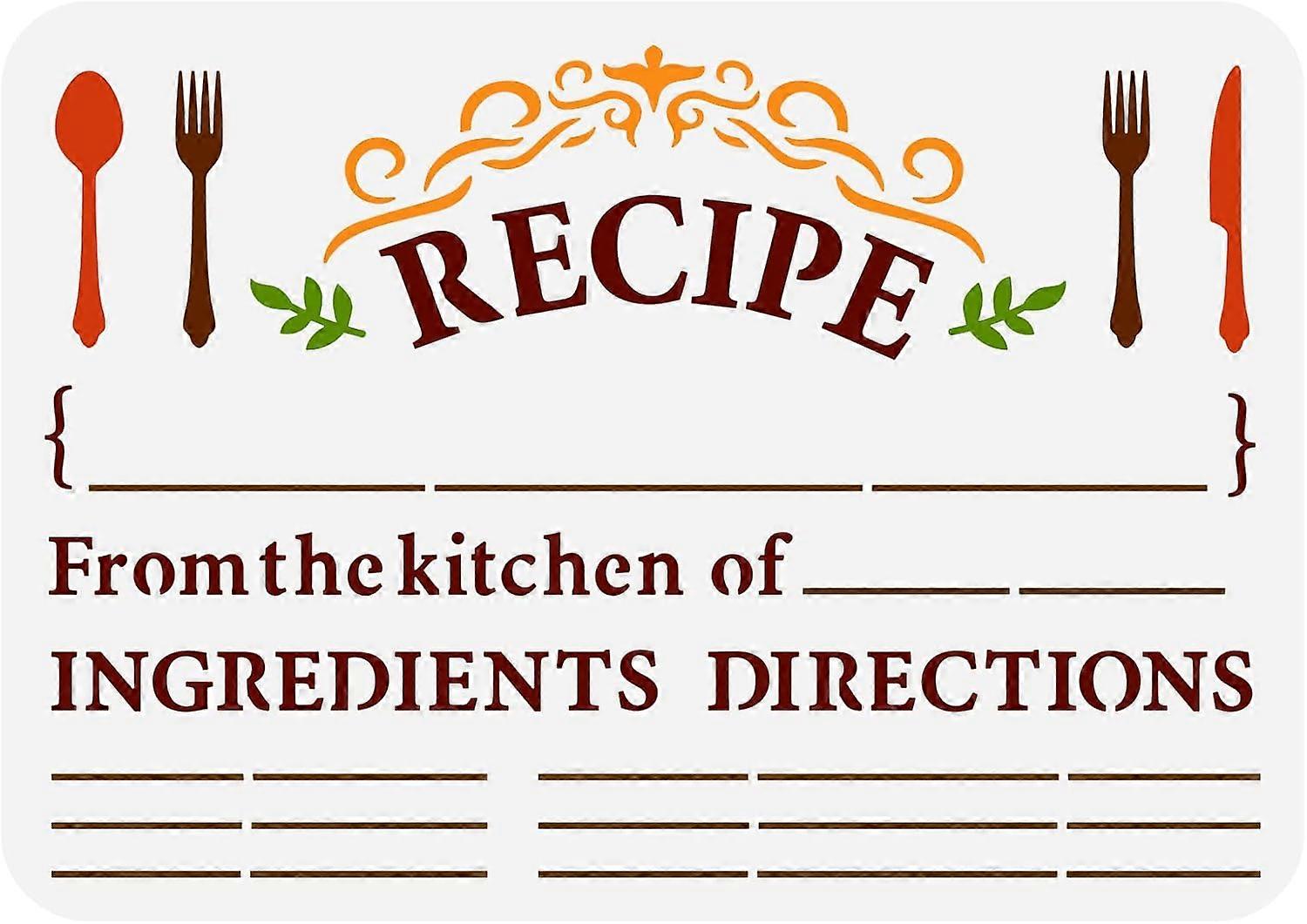 Menu Recipes Painting Stencil 8.3x11.7inch Reusable Restaurant Menu ...