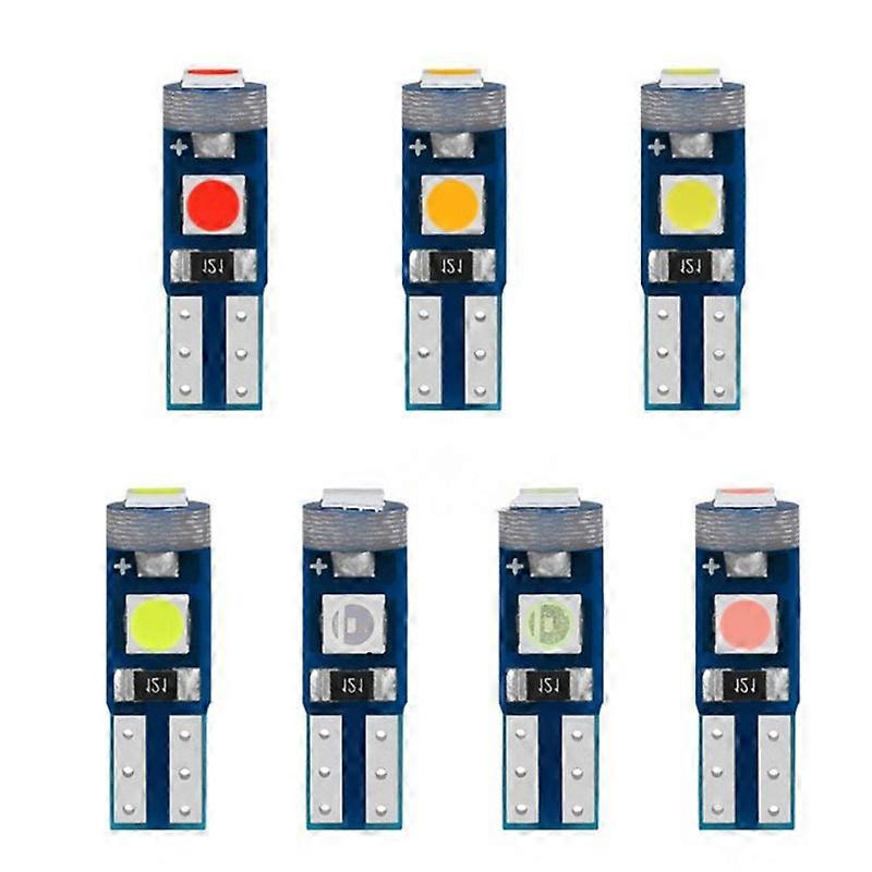 5/10Pcs T5 Led Bulb W3W W1.2W 3030 Led Canbus Interior car lights Dashboard Warming Indicator ...