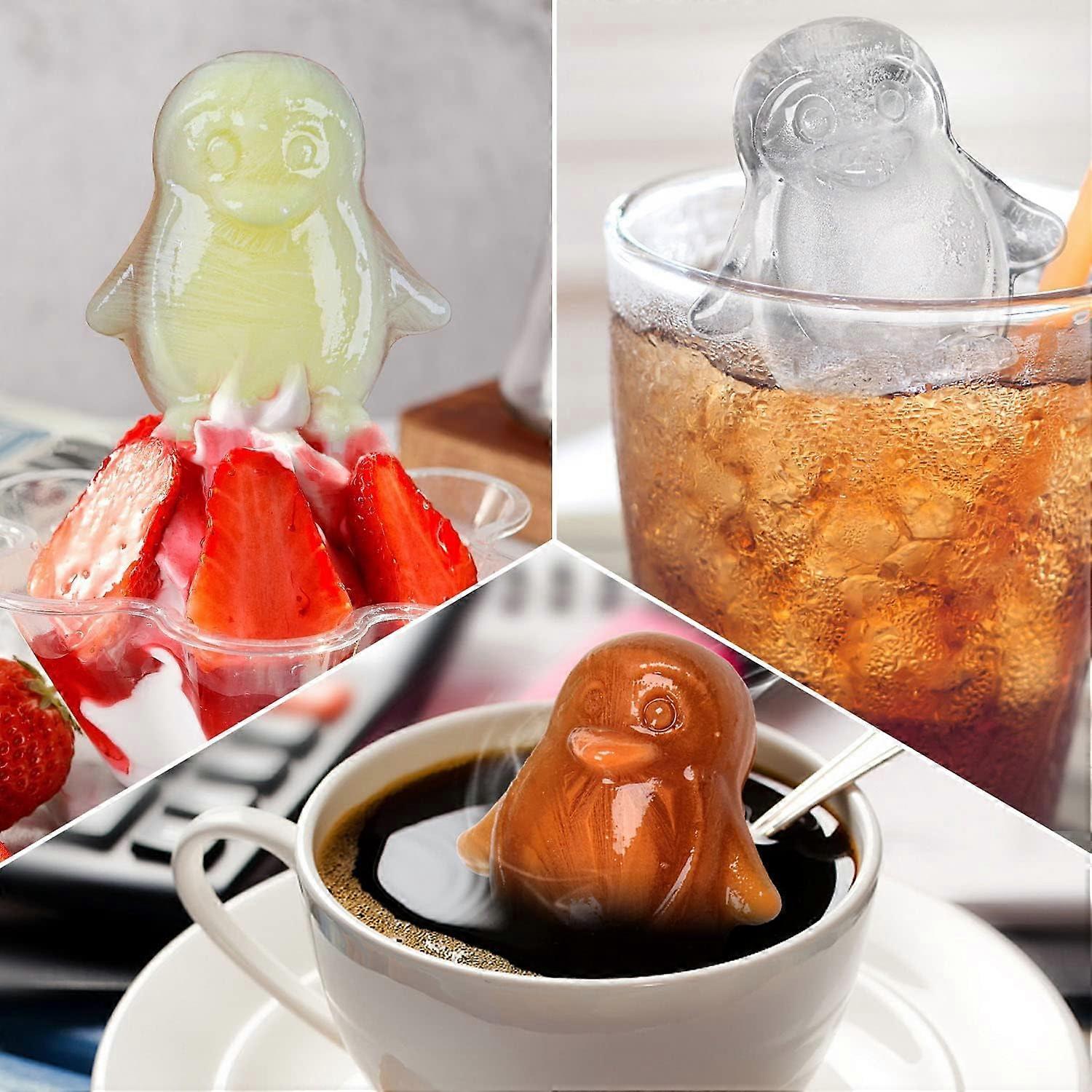 Penguin Ice Cube Molds,Fun Shaped Ice Cube Tray,Make 4 Cute Penguin Ice ...