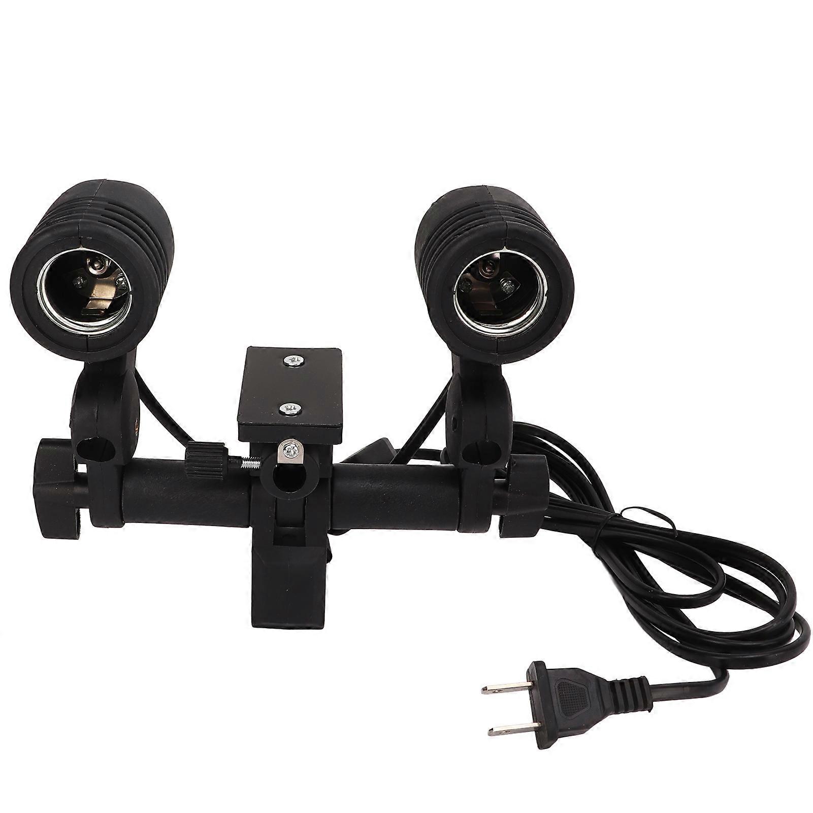 Double Head Photography Studio E27 Socket Bulb Holder Flash Umbrella ...