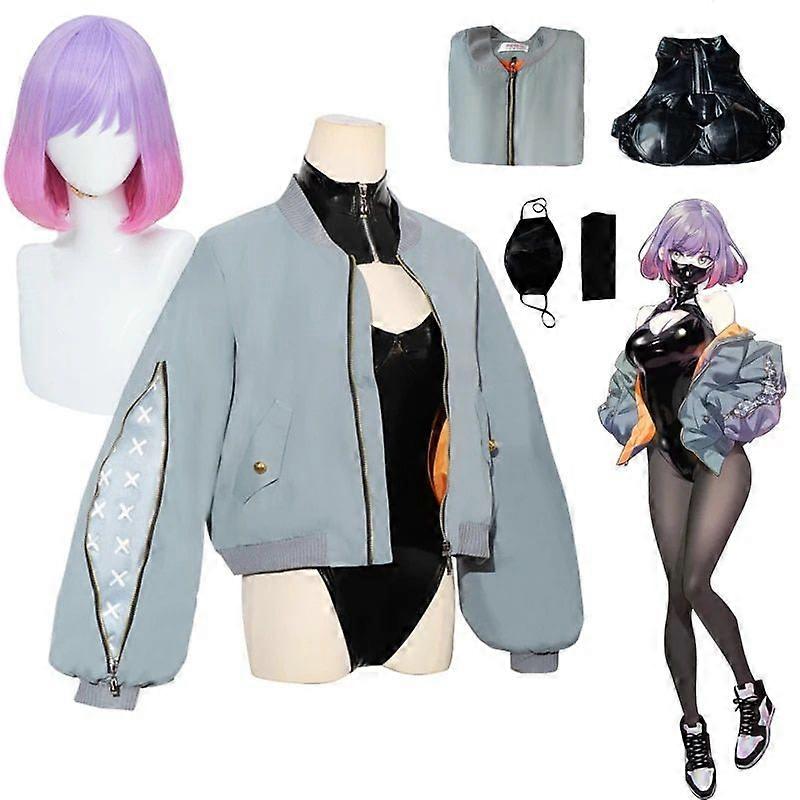 Luna Cosplay Costumes Sexy Black Pu Leather Bodysuit Coat Daily Clothes ...