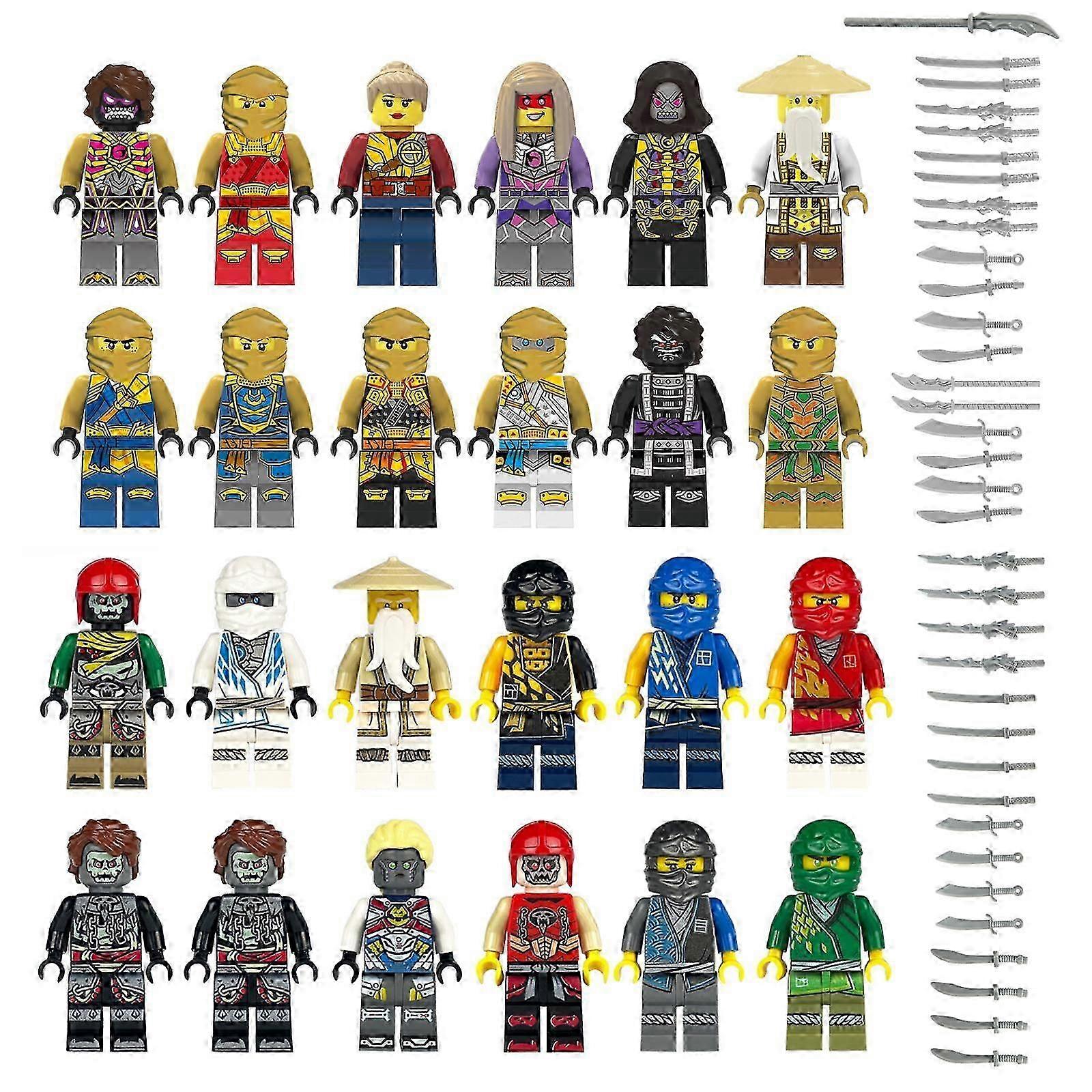 Set Of 24 Pcs Ninjago Mini Figures Kai Jay Sensei Wu Master Building ...