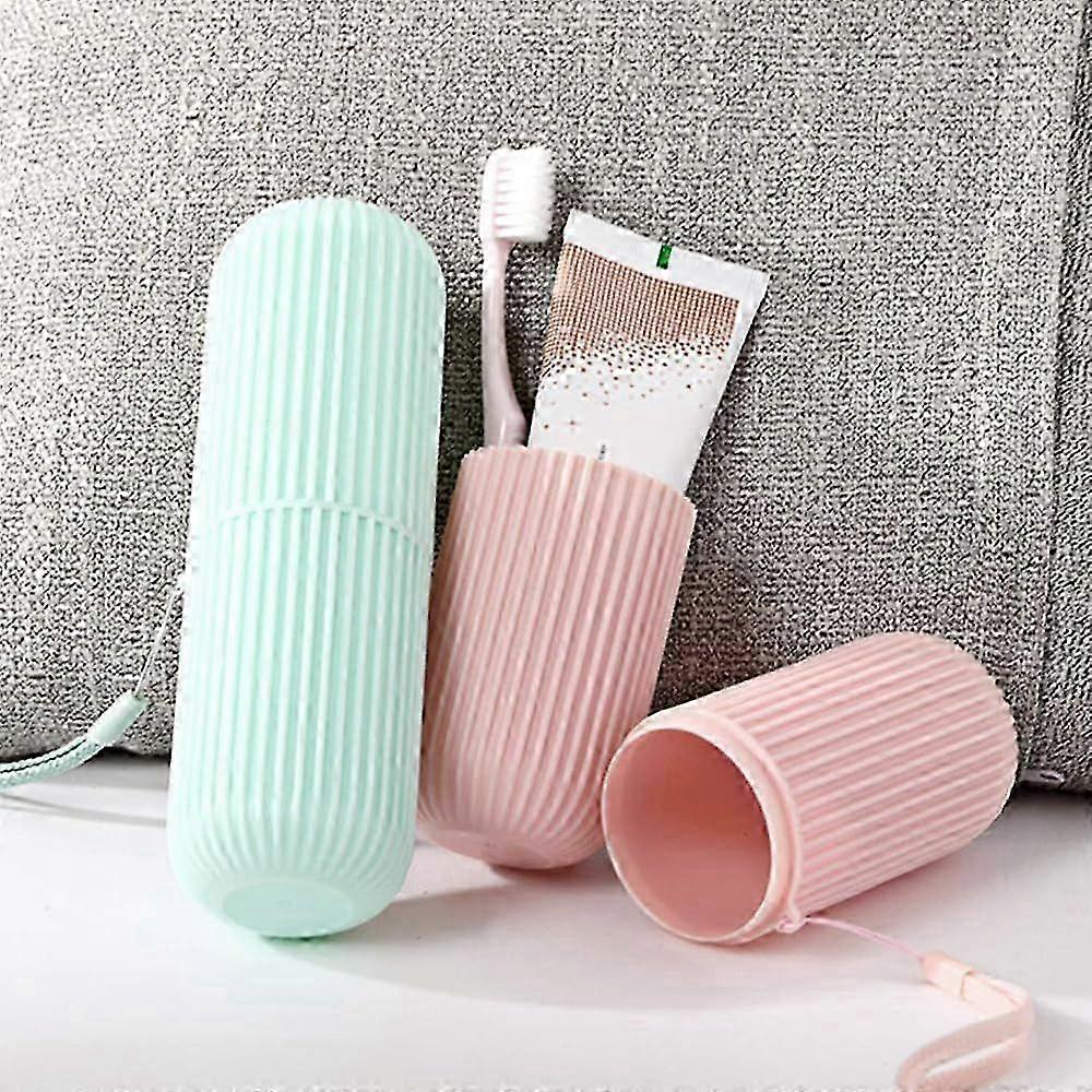 Travel-sized Compact Toothbrush Holder in 3 Colors with Toothbrush Cup ...