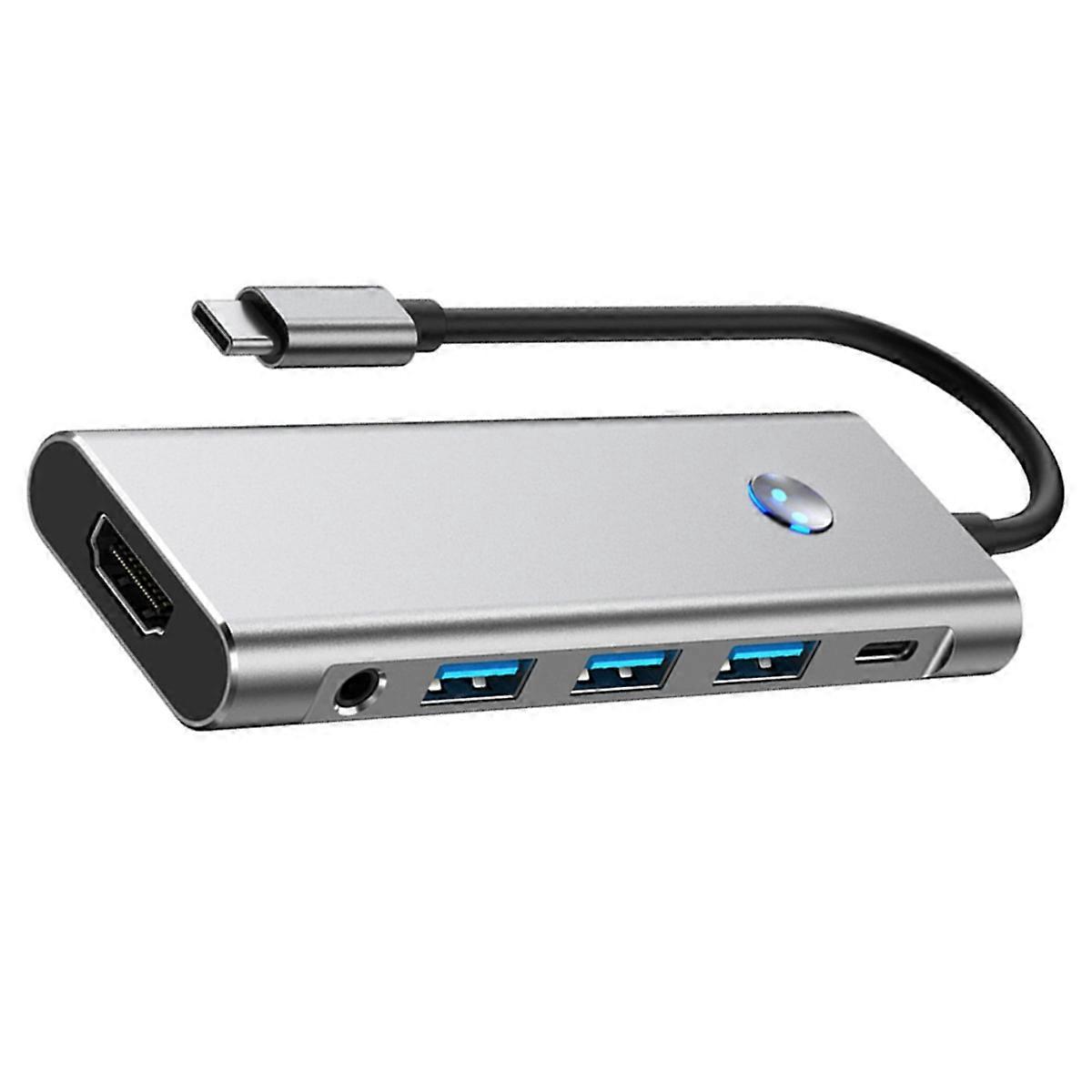 USB Docking Station with Power Supply Type-C One-Click Screen Off for ...