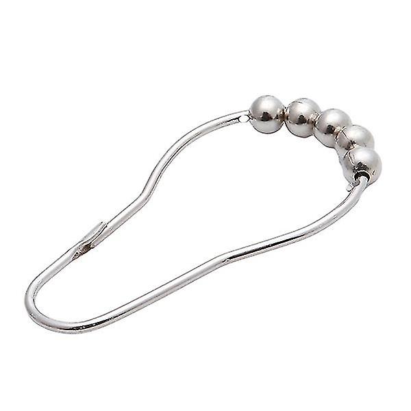 12st/pack rostfritt stål 5 Roller Ball Badrum Duschdraperi Ringar ...
